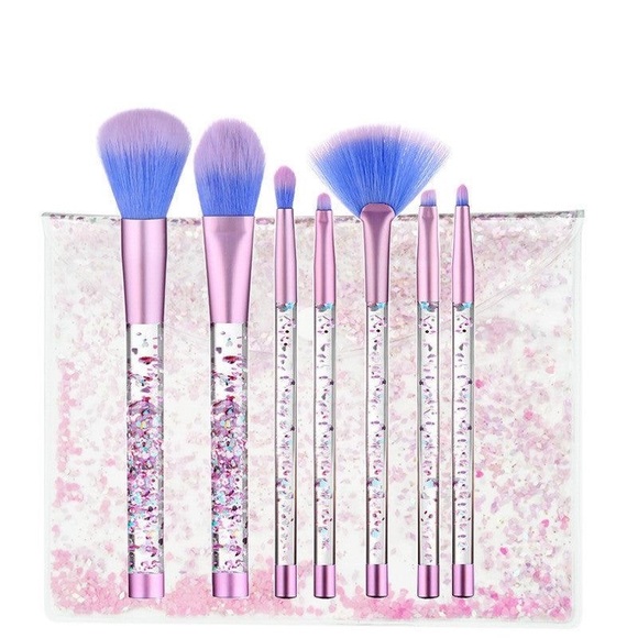 Makeup | New 7pc Glitter Makeup Brush Set Wbag | Poshmark